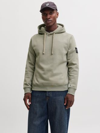 Jack & Jones Kapuzensweatshirt JACK & JONES JJCLEVELAND SWEAT HOOD SN, Herren, Gr. L, beige (vetiver), angeraute Sweatware, Obermaterial: 65% Polyester, 35% Baumwo