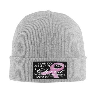 Generic GQWJKSZ Cadeaux chr&eacute;tiens Sensibilisation au Cancer du Sein Cadeau Religieux Bonnet Ample pour Hommes Chapeaux dhiver Bonnets Cool Hommes Chapeau en T