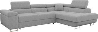 Mirjan24 Ecksofa Torezio Cord mit Bettkasten, Einstellbare Kopfst&uuml;tzen, Sofa mit Schlaffunktion, Eckcouch f&uuml;r Wohnzimmer, L-Form Couch mit Bettfunktion (Poso 1