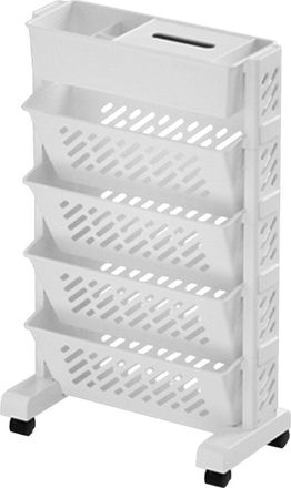 Generic Mobiles B&uuml;cherregal - B&uuml;cherregal Organizer mit 5 Ebenen Rollen, multifunktionaler Aufbewahrungswagen | Abnehmbarer Mehrstufiger Rollwagen f&uuml;r Heimb&uuml;r