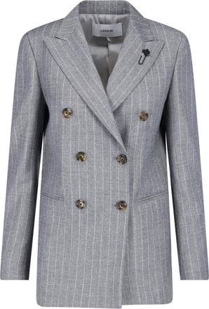 Lardini Double-Breasted Virgin Wool Blazer