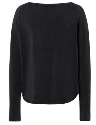 super.natural Langarmshirt Everyday Crew (Merino-Mix) schwarz Damen