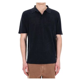 Roberto Collina Regular Fit Leinenstrick-Polo - - Tops - Herren - Blau - XL