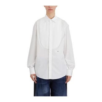 Dsquared2 Femme, Blouses et Chemises, Blanc, Taille: 36 FR Chemise Tuxedo en Coton