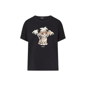 Liu Jo Femme, Tops, Noir, Taille: 40 FR T-shirt avec imprim&eacute;