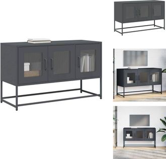 vidaXL Vidaxl - TV-Schrank Anthrazit 100,5x39x60,5 cm Kaltgewalzter Stahl - TV-Schrank - TV-Schr&auml;nke - Lowboard - Fernsehschrank