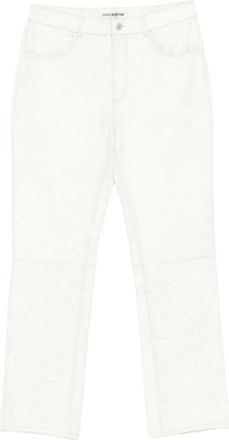 Cole Buxton Homme, Pantalons, Blanc, Taille: W34 Cracked Paint Leather Pants