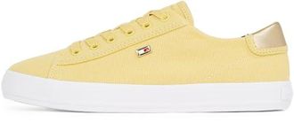 Tommy Hilfiger Baskets Vulcanis&eacute;es Femme Canvas Lace Up &Eacute;l&eacute;gantes, Jaune (Meringue), 40