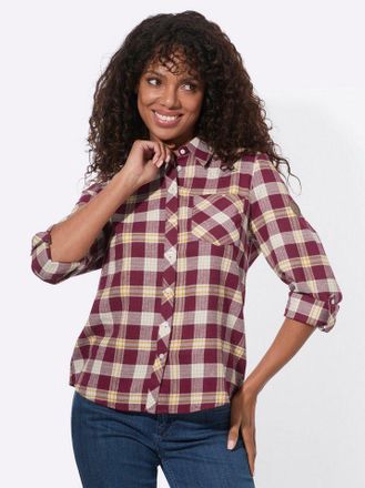 Witt Klassische Bluse Flanell-Bluse Langarm