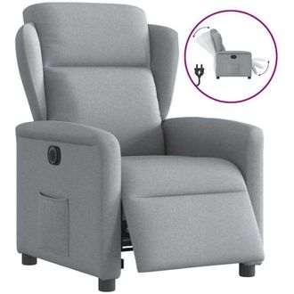 vidaXL Vidaxl - Fauteuil inclinable &eacute;lectrique Gris clair Tissu