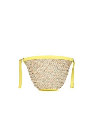 Pinko Womens Beach Bag Beige-Yellow Cowhide - Other Beige/yellow
