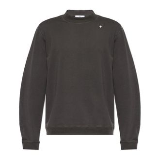 Stone Island Homme, Sweatshirts et sweats &agrave; capuche, Gris, Taille: M SweaT-shirt avec logo brod&eacute;