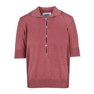 Alpha Studio Femme, Tops, Rose, Taille: 40 FR Polo en coton &agrave; manches courtes