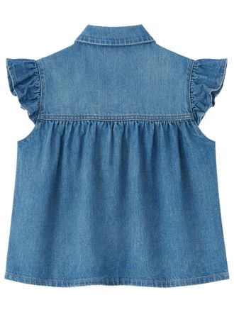 Ganni Sleeveless Collar Blouse - Blue