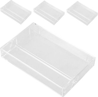 Happyyami 4 Stück Transparente Kassetten aufbewahrungsboxen aus Robustem Kunststoff Vintage Recording Tape Storage Cases für Sammler Djs und DIY projekte Präzis