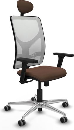 Piqueras y Crespo B&uuml;rostuhl mit verstellbaren Armlehnen, h&ouml;henverstellbare Lendenwirbelst&uuml;tze und festes Kopfteil, ausgestattet mit 3 Positionen und Schneideschaum, Wei