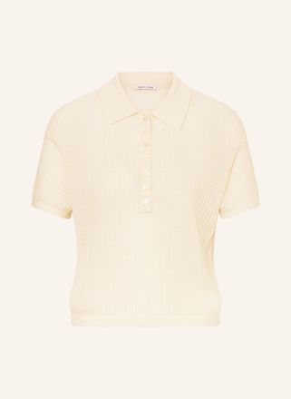 Mrs & Hugs Mrs & Hugs Strick-Poloshirt Mit Cashmere weiss