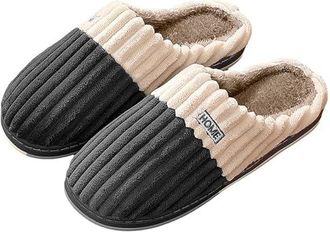 Generic Pantoufles chaudes en coton &agrave; m&eacute;moire de forme pour homme et femme - En mousse &agrave; m&eacute;moire de forme - L&eacute;g&egrave;res - En coton l&eacute;ger - Pantoufles en mousse &agrave; 