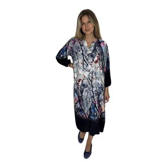 2-Biz Femme, Robes, Multicolore, Taille: 40 FR Top Feuilles Navy &Eacute;l&eacute;gant