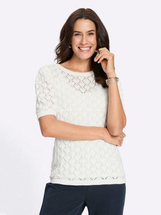 Witt Strickpullover Baumwoll-Pullover Kurzarm Ajour
