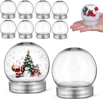 Yarnow 30 St&uuml;ck Kunststoff-Schneekugeln DIY Klare Bef&uuml;llbare Schneekugeln Mit Drehver F&uuml;R Partydekoration Und Bastelsets Zur Lagerung Von S&uuml;&szlig;Igkeiten Und Ges