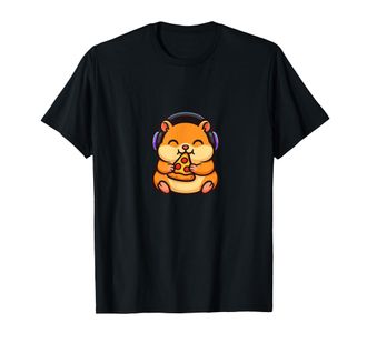 Hello Kitty Gaming Hamster Pizza Headset Kawaii S&uuml;&szlig; Humor Gamer T-Shirt