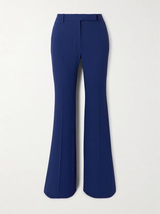 Alexander McQueen Pantalon Évasé En Crêpe - Bleu