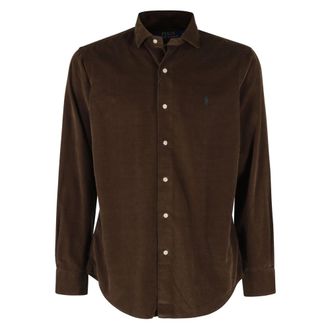 Polo Ralph Lauren Samt Hemd Klassisch Langarm Braun - - Shirts - Herren - Braun - L