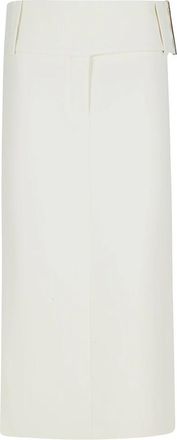 Sportmax Femme, Jupes, Blanc, Taille: 36 FR Fronda Midi Skirt