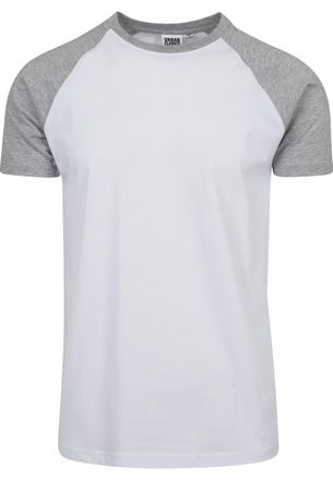Urban Classics Herren Raglan Contrast Tee - Kurzarm T-Shirt aus Baumwolle mit farblich abgesetzten &Auml;rmeln im sportlichen Raglan Stil f&uuml;r Freizeit & Streetwear,Wht/Gr