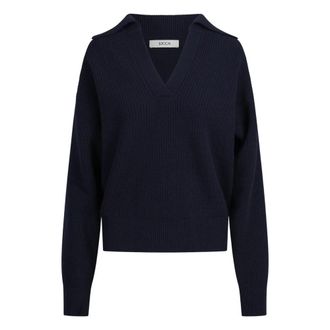 Jucca Rippstrick-Cardigan mit Rei&szlig;verschluss - - Knitwear - Damen - Blau - S