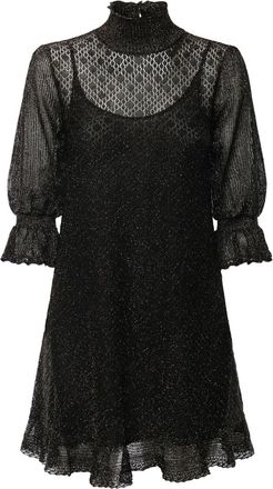 Chlo&eacute; ruffled high-neck mini dress - Schwarz