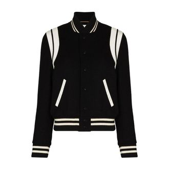 Saint Laurent Woll-Bomberjacke - - Jackets - Damen - Schwarzk - L