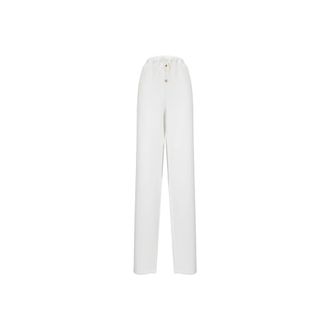 Elisabetta Franchi Pantaloni Laccio - - Trousers - Damen - Wei&szlig; - 2XL