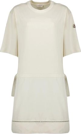 Moncler Femme, Robes, Blanc, Taille: 38 FR Cotton Dress