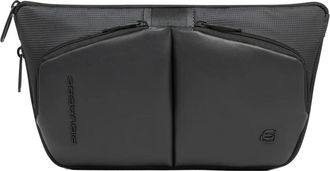 Piquadro Homme, Sacs, Noir, Taille: ONE Size Sac Banane avec Logo Appliqu&eacute;