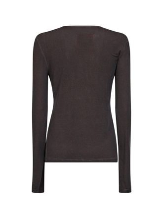 Uma Wang Womens T-Shirt Twisted Jersey Brown Modal Knitwear Sweater