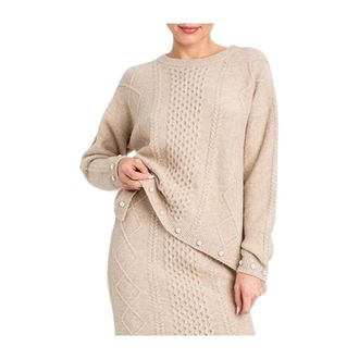 Twin-Set Actitude, Femme, Pulls, Beige, Taille: 36 FR Pull ras du cou