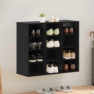 vidaXL Vidaxl - Cabinet &agrave; chaussures Ch&ecirc;ne noir 103x30x51 cm Bois ding&eacute;nierie