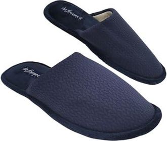 De Fonseca Chaussons chauds pour homme, chaussons dhiver fermés de maison, lavables et pour invités, bleu, 40/41 EU