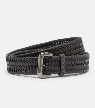 Brunello Cucinelli Ceinture Monili en cuir tress&eacute;