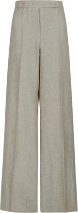 Max Mara Femme, Pantalons, Beige, Taille: 34 FR Pantalon Large en Lin