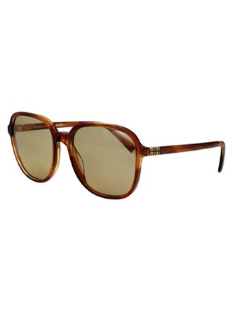 Miu Miu Womens Acetate Sunglasses Streaked Tobacco