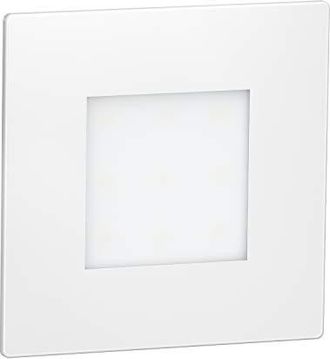 LEDs Com 2 pi&egrave;ces Lumi&egrave;re descalier LED/lampe murale encastr&eacute;e FEX pour lint&eacute;rieur et lext&eacute;rieur, rectangulaire, blanc, 85 x 85mm, bleu