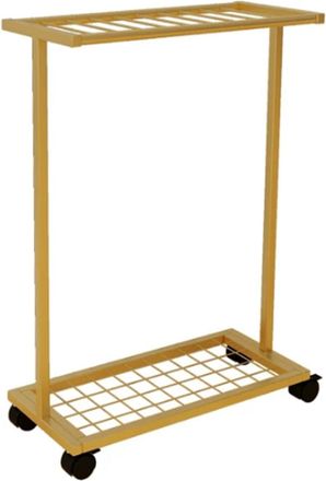 Generic Tennisschl&auml;ger-Aufbewahrungsregal Mit R&auml;dern, Eisen-Badmintonschl&auml;gerhalter, Bodenstehender Sportger&auml;tewagen, 30 Kg Tragf&auml;higkeit for 10 Schl&auml;ger(Gold