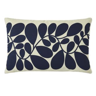 Orla Kiely Sycamore Stripe Space Blue and Olive Wendekissen