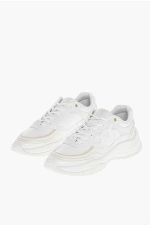 Pinko Faux Leather GLAMMY 04 Low Top Sneakers with Love Birds Logo size 40