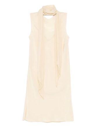 Helmut Lang robe mi-longue &agrave; design sans manches - Tons neutres