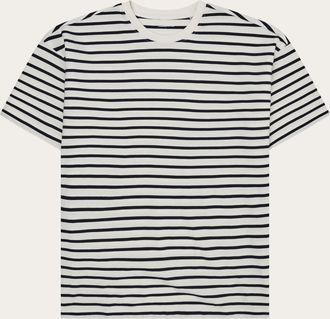 Knowledge Cotton Apparel Herren vegan T-Shirt Herren Lose Gestreift Navy