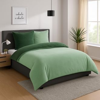 Heimtexland Teddy Flanell Wende Bettwäsche Set I Winter Bettbezug I kuschelig weich und warm I 2 Kopfkissen 80x80 I Bettdecke 200x200 I Cashmere Touch Geschenkide